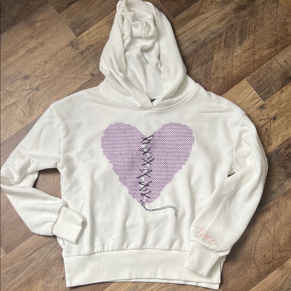 TRUCE | Shirts & Tops | Truce Girls White Hoodie With Sewn Purple ...